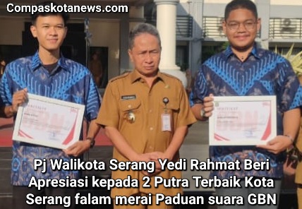 Pj Walikota Serang Yedi Rahmat, Beri Apresiasi Atas Prestasi 2 Putra Terbaik Kota Serang dalam ...